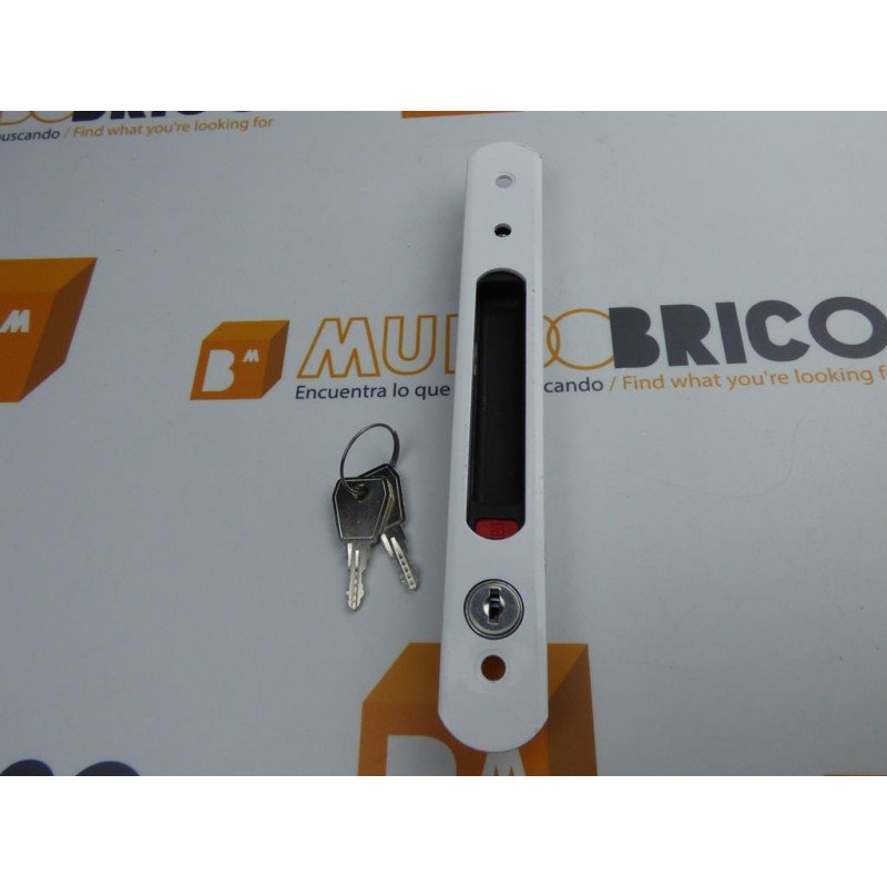 Cierre perimetral con llave para ventanas correderas en color blanco